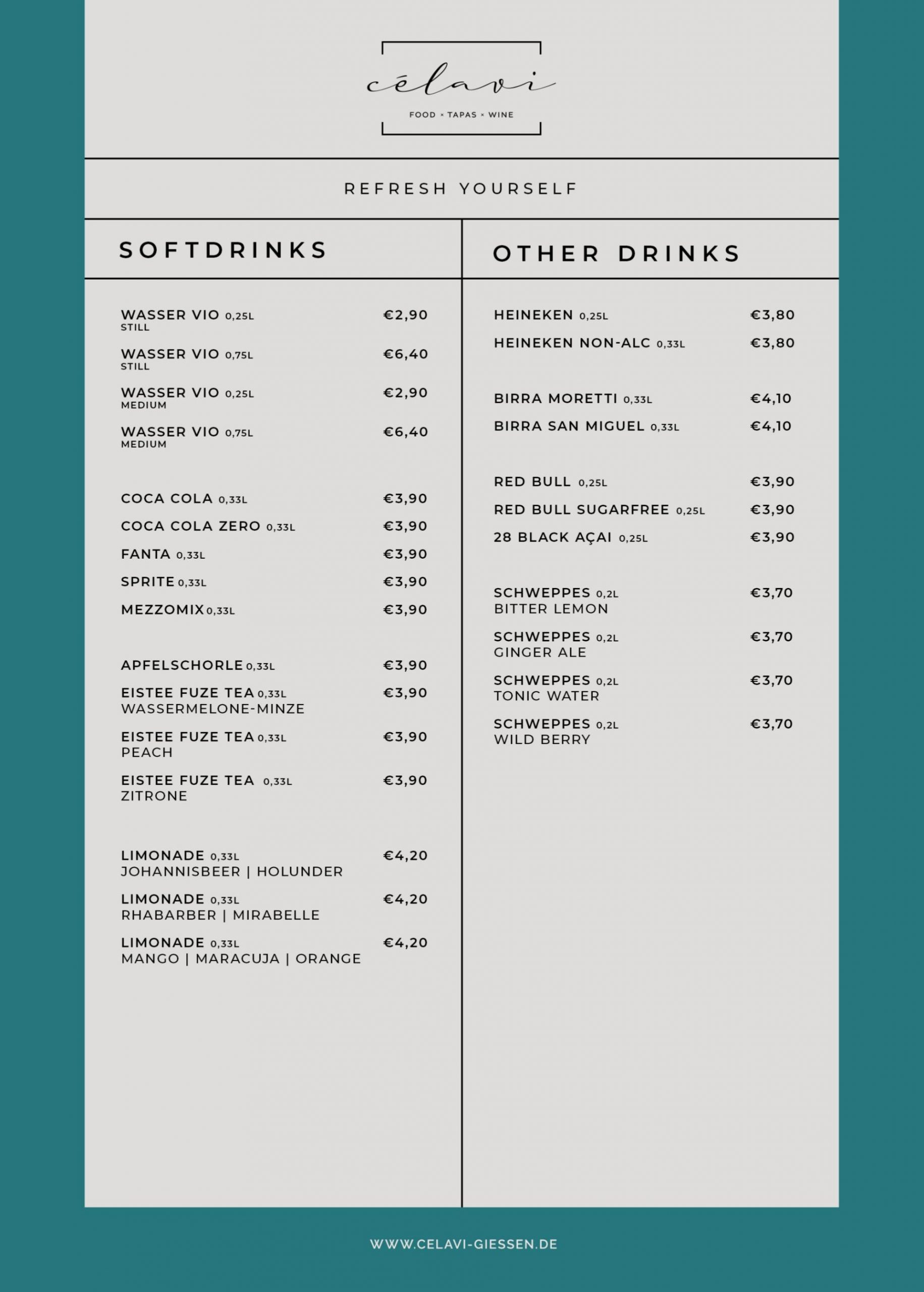 Menu – Celavi Giessen